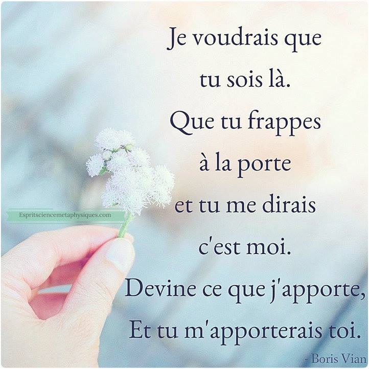 Je voudrais que tu sois là